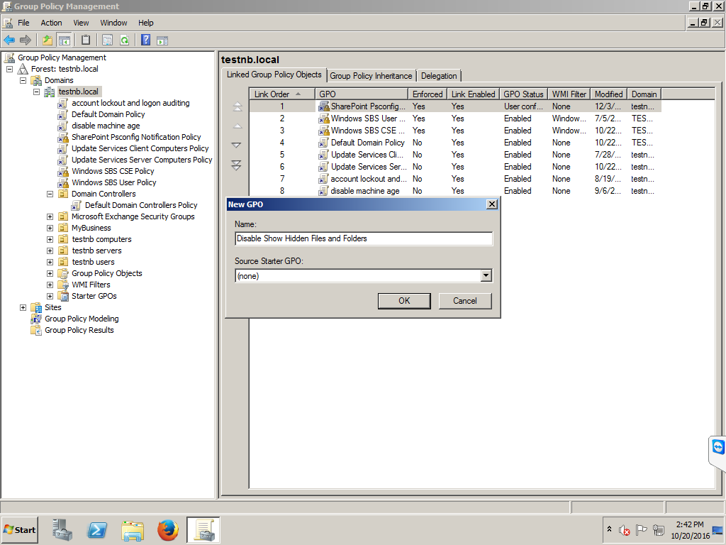 Using Group Policy to Disable Show Hidden Files